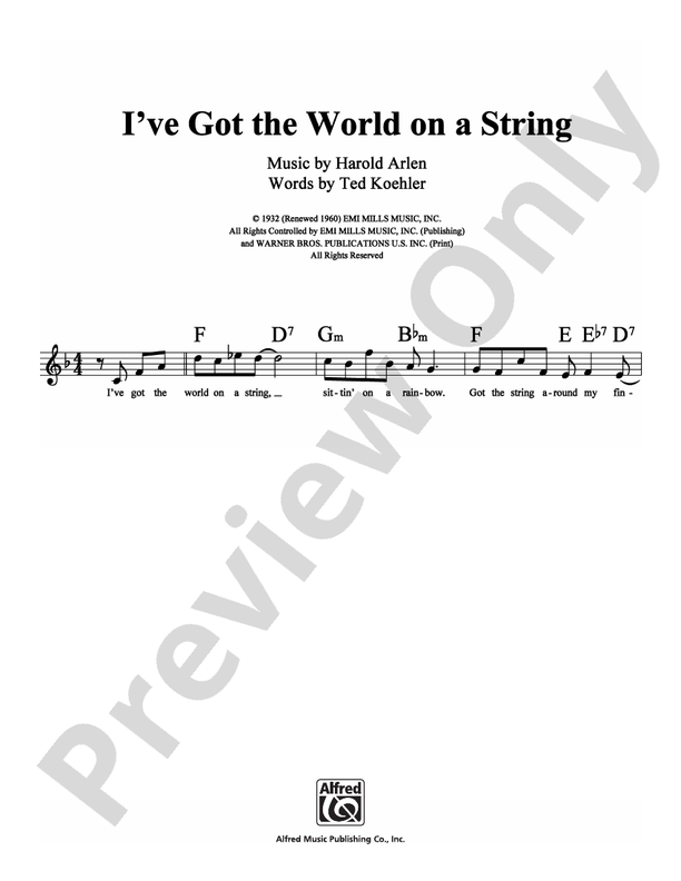 I've Got the World On A String: Lead Sheet: Frank Sinatra - Digital ...