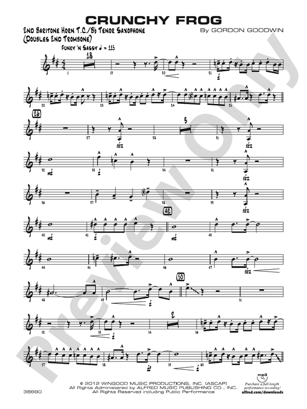 Crunchy Frog: 2nd Baritone T.C.: 2nd Baritone T.C. Part - Digital Sheet ...