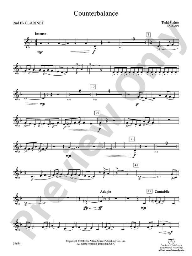 Counterbalance: 2nd B-flat Clarinet: 2nd B-flat Clarinet Part - Digital ...