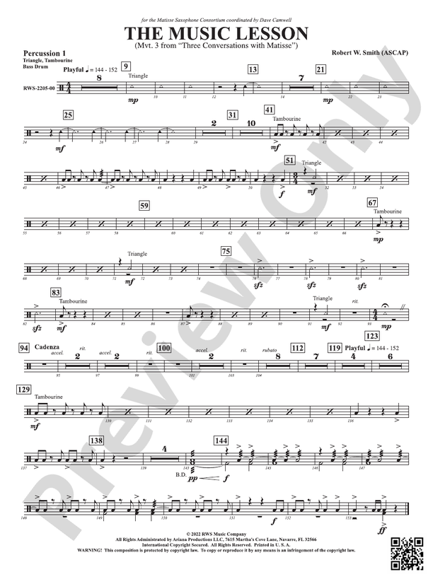 The Music Lesson - Mvt. 3 from Three Conversations with Matisse: 1st ...