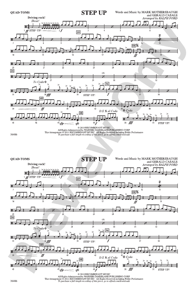 Step Up: Quad-Toms: Quad-Toms Part - Digital Sheet Music Download