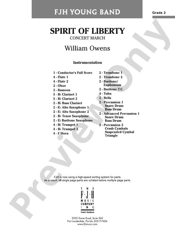Spirit of Liberty: Score: : William Owens - Digital Sheet Music Download