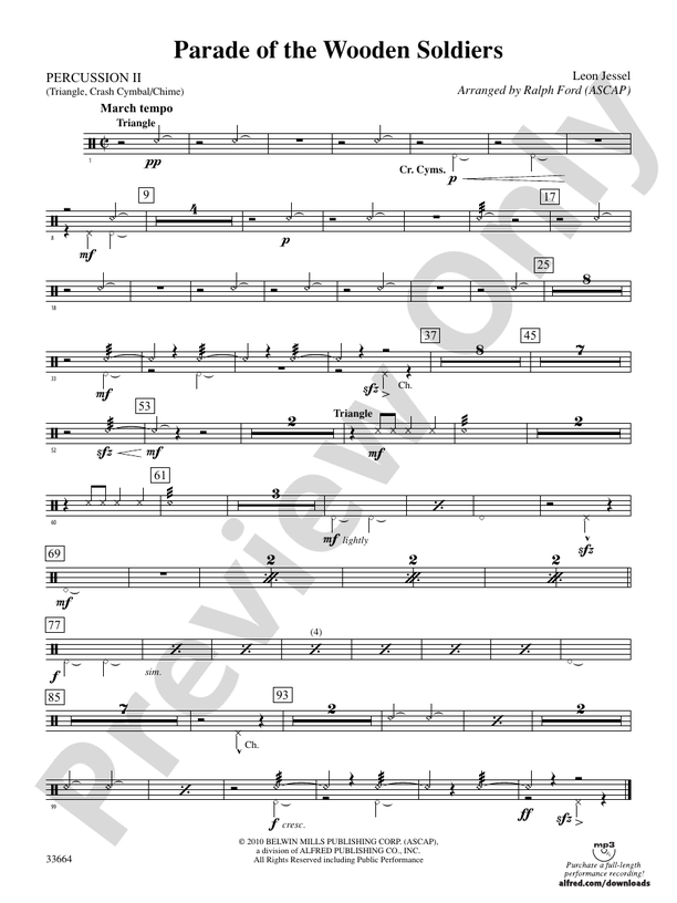 Parade of the Wooden Soldiers: 2nd Percussion: 2nd Percussion Part ...