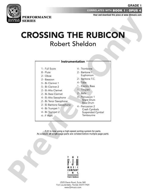 Crossing the Rubicon: Score: Concert Band Score: Robert Sheldon ...