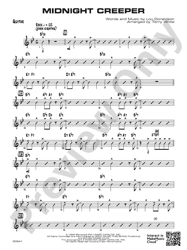 Midnight Creeper: Guitar: Guitar Part - Digital Sheet Music Download