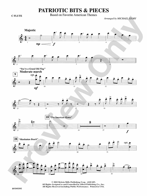Patriotic Bits & Pieces (based on Favorite American Themes): Flute ...