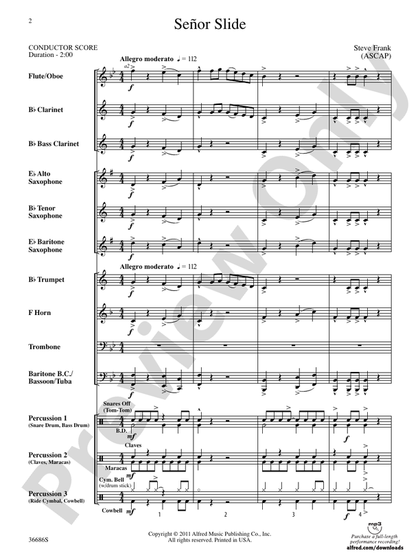 Señor Slide: Score: Concert Band Score - Digital Sheet Music Download