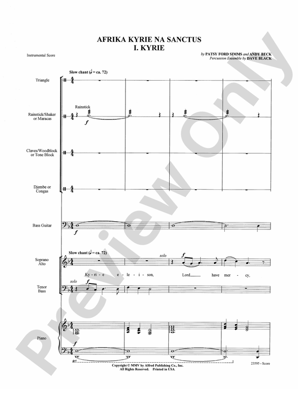 Afrika Kyrie na Sanctus: Choral SoundPax: Andy Beck - Digital Sheet ...
