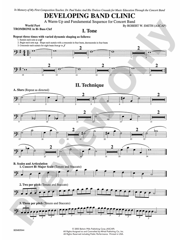 Developing Band Clinic (A Warm-Up and Fundamental Sequence for Concert ...