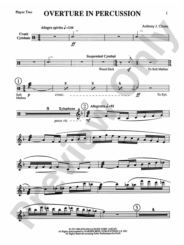 Overture in Percussion: 2nd Percussion: 2nd Percussion Part - Digital Sheet Music Download