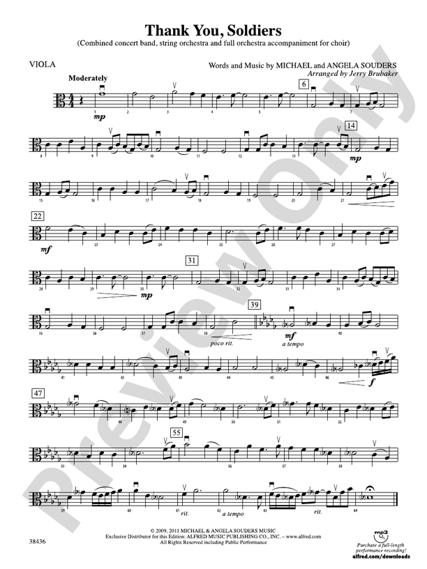 Thank You, Soldiers: Viola: Viola Part - Digital Sheet Music Download