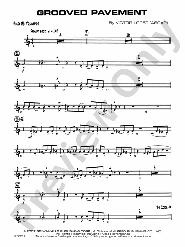 Grooved Pavement: 2nd B-flat Trumpet: 2nd B-flat Trumpet Part - Digital ...