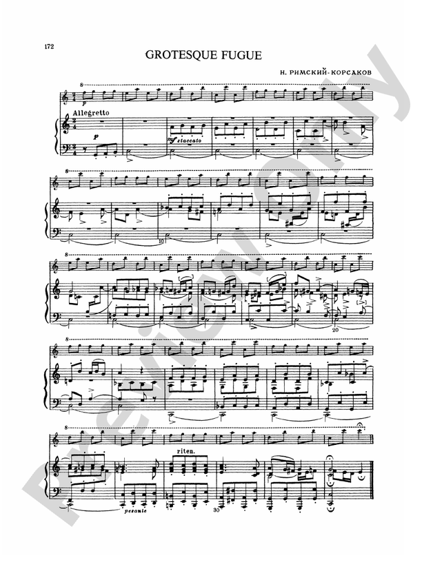Rimsky-Korsakov: Piano Duets, Volume III: Grotesque Fugue Part ...