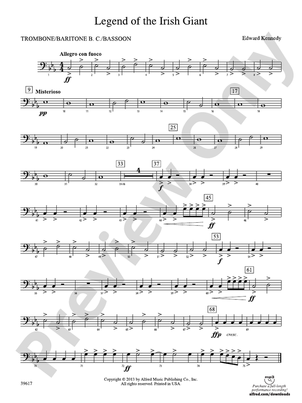Legend of the Irish Giant: 1st Trombone: 1st Trombone Part - Digital ...