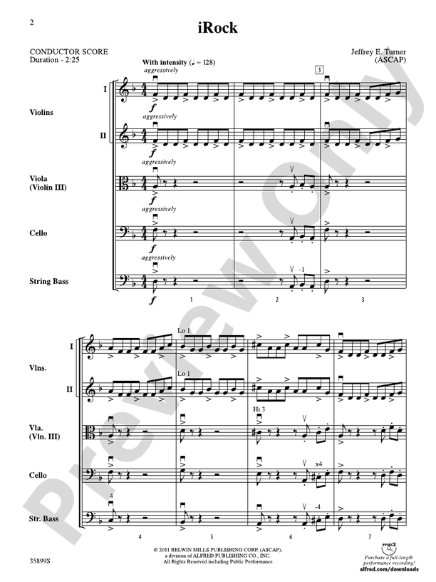 iRock: String Orchestra Conductor Score & Parts: Jeffrey E. Turner ...