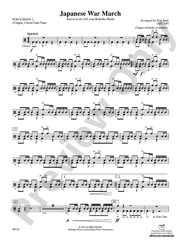 Japanese War March: 2nd Percussion: 2nd Percussion Part - Digital Sheet Music Download