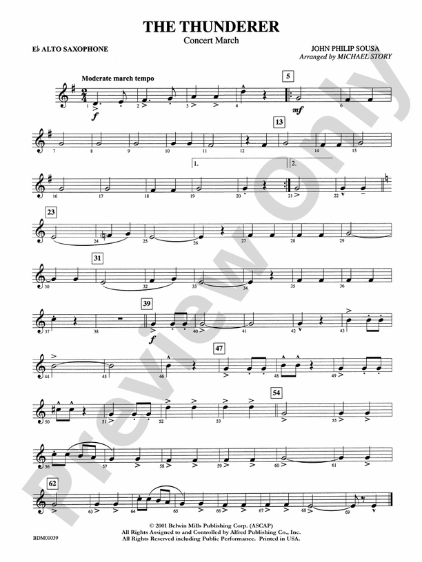 The Thunderer: E-flat Alto Saxophone: E-flat Alto Saxophone Part ...