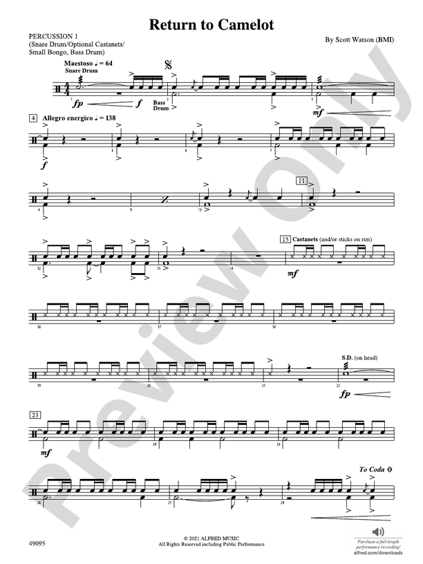 Return to Camelot: 1st Percussion: 1st Percussion Part - Digital Sheet ... Return to Camelot: 1st Percussion: 1st Percussion Part - Digital Sheet ...