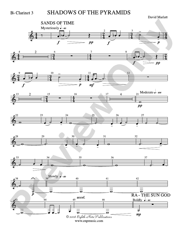 Shadows of the Pyramids: 3rd B-flat Clarinet: 3rd B-flat Clarinet Part ...