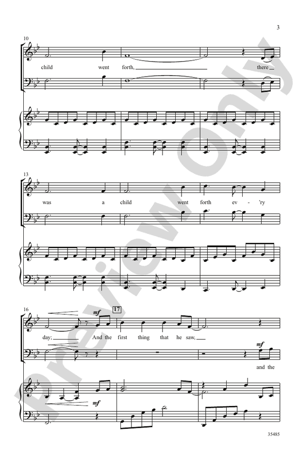 There Was a Child Went Forth: SAB Choral Octavo: Douglas E. Wagner ...