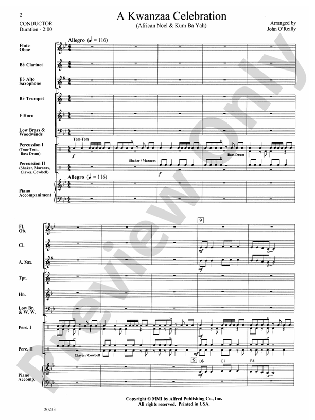 A Kwanzaa Celebration: Score: Concert Band Score - Digital Sheet Music ...