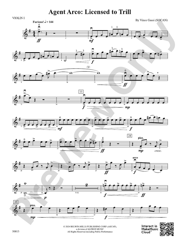 Agent Arco: Licensed to Trill: 1st Violin: 1st Violin Part - Digital Sheet Music Download