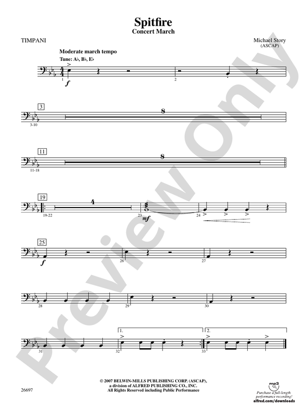 Spitfire: Timpani: Timpani Part - Digital Sheet Music Download