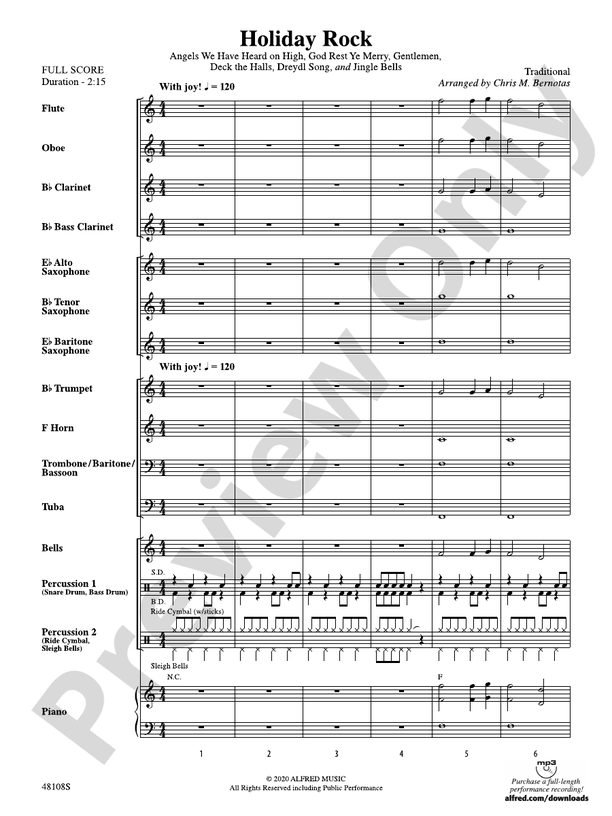 Holiday Rock: Score: Concert Band Score - Digital Sheet Music Download