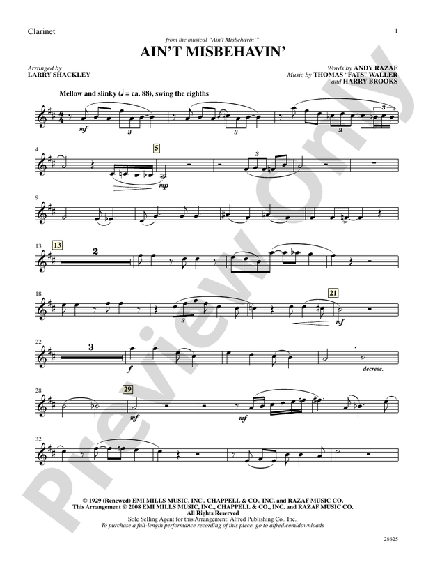 Ain't Misbehavin' (from the musical Ain't Misbehavin'): 1st B-flat ...