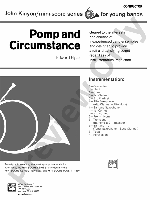 Pomp and Circumstance: Concert Band Conductor Score & Parts: Edward ...