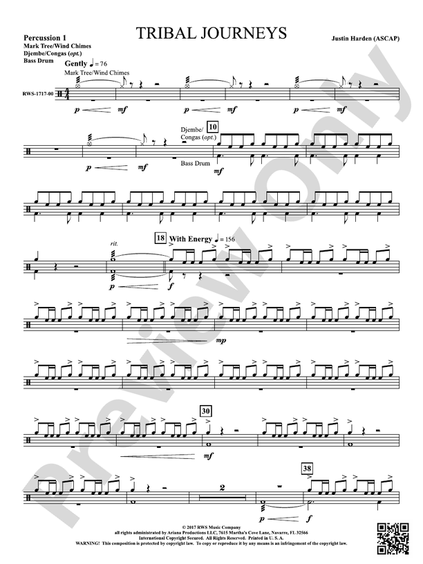 Tribal Journeys: 1st Percussion: 1st Percussion Part: Justin Harden ...