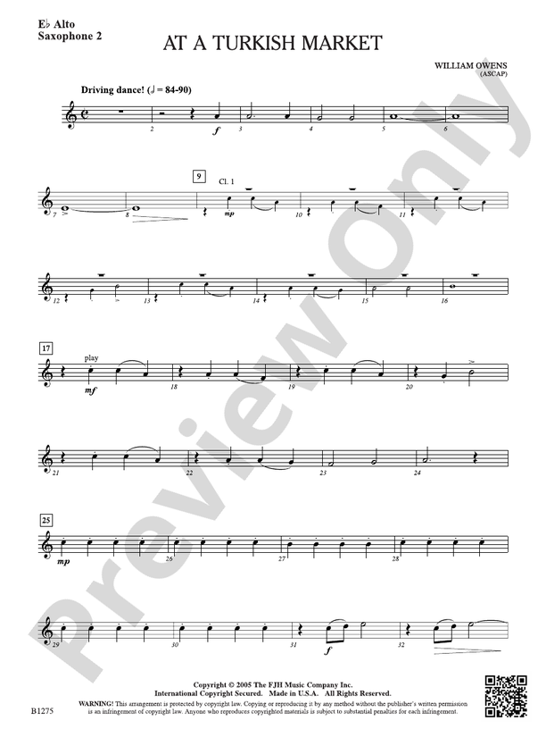 At a Turkish Market: E-flat Alto Saxophone 2: E-flat Alto Saxophone 2 ...