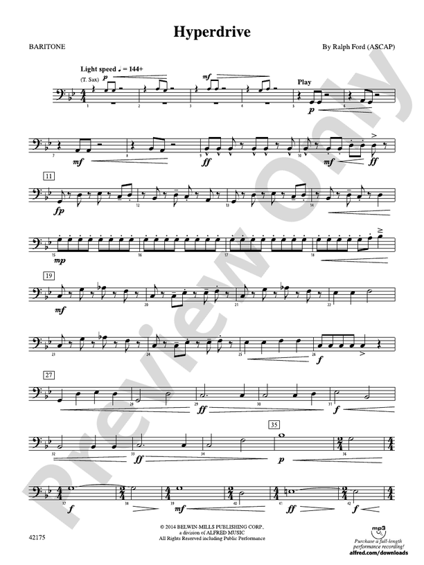 Hyperdrive: Baritone B.C.: Baritone B.C. Part - Digital Sheet Music ...