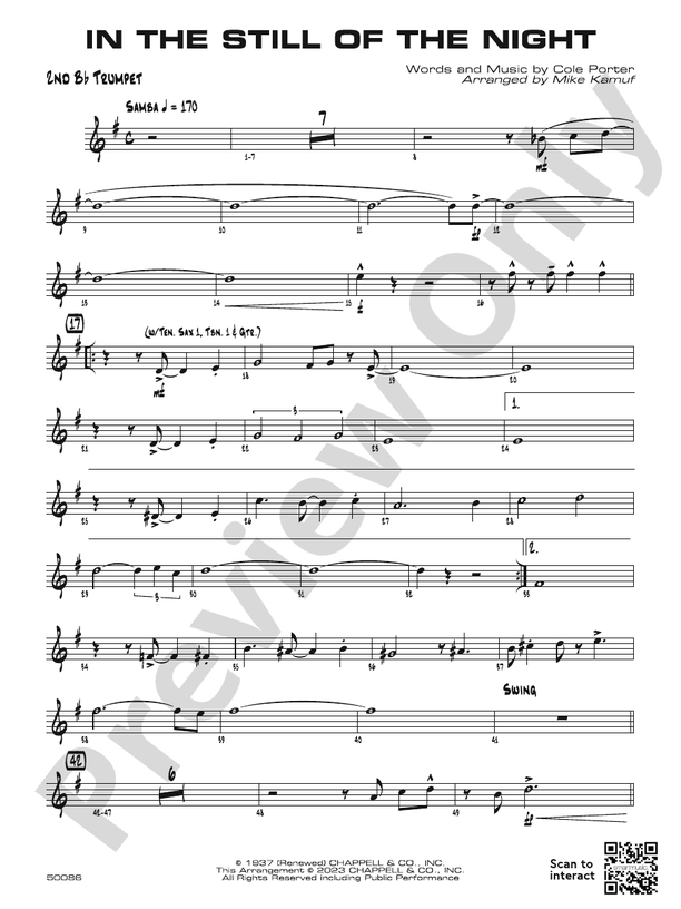 In the Still of the Night: 2nd B-flat Trumpet: 2nd B-flat Trumpet Part - Digital Sheet Music ...