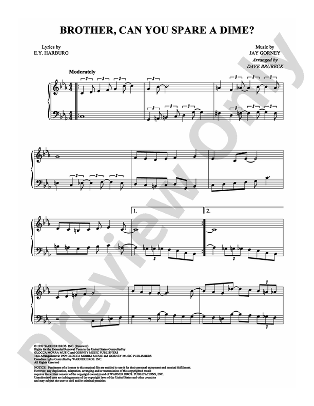 Brother, Can You Spare a Dime?: Piano: Jay Gorney - Digital Sheet Music ...