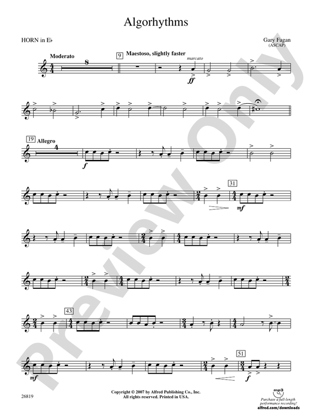 Algorhythms: (wp) 1st Horn in E-flat: (wp) 1st Horn in E-flat World Part - Digital Sheet Music ...
