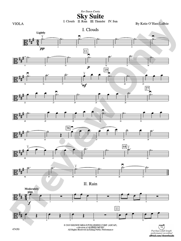 Sky Suite: Viola: Viola Part - Digital Sheet Music Download