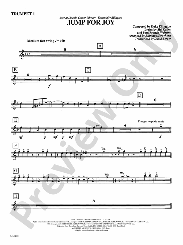 Jump for Joy: 1st B-flat Trumpet: 1st B-flat Trumpet Part - Digital ...