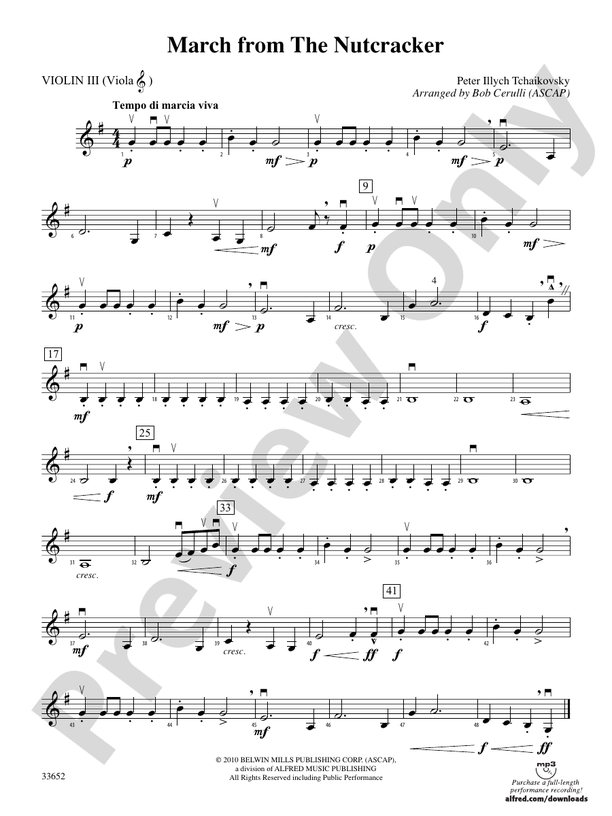 March from The Nutcracker: 3rd Violin (Viola [TC]): 3rd Violin (Viola ...