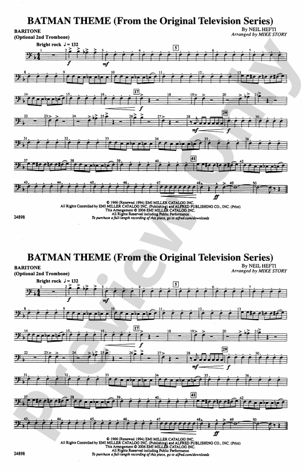 Batman Theme (from the TV Series): Baritone B.C.: Baritone B.C. Part ...