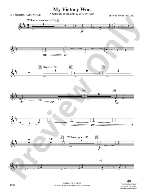My Victory Won: E-flat Baritone Saxophone: E-flat Baritone Saxophone ...