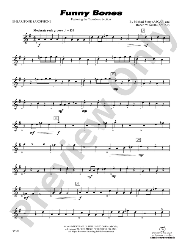 Funny Bones: E-flat Baritone Saxophone: E-flat Baritone Saxophone Part ...