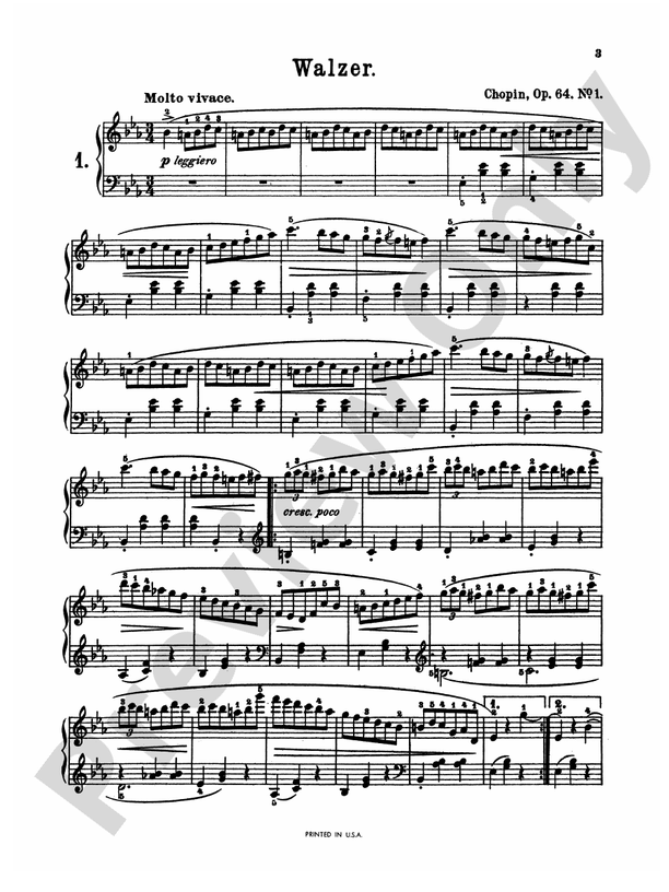 Chopin: Masters for the Young: Walzer, Op. 64, No. 1 Part - Digital Sheet Music Download