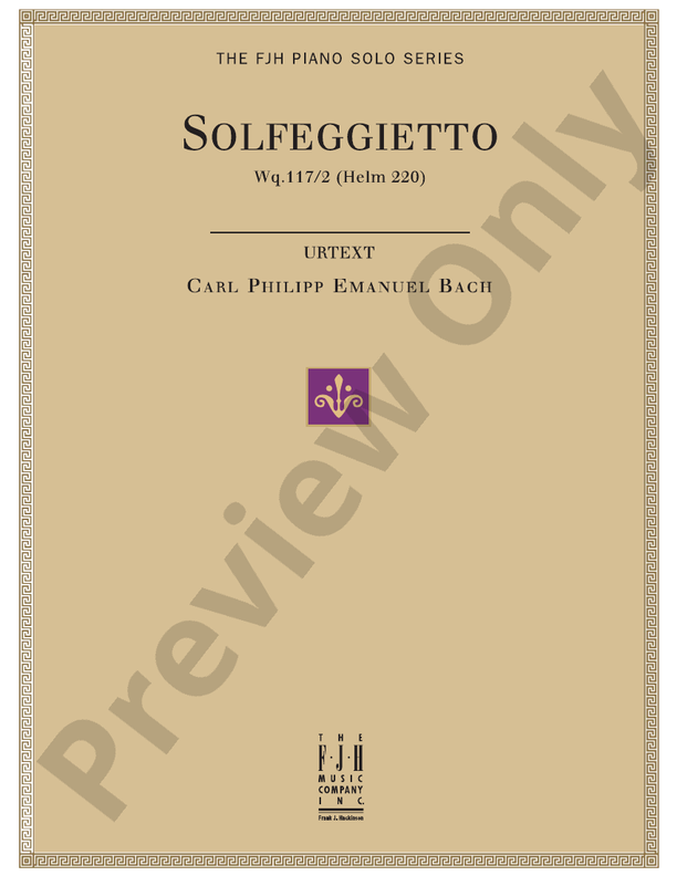 Solfeggietto: Piano: Carl Philipp Emanuel Bach - Digital Sheet Music ...