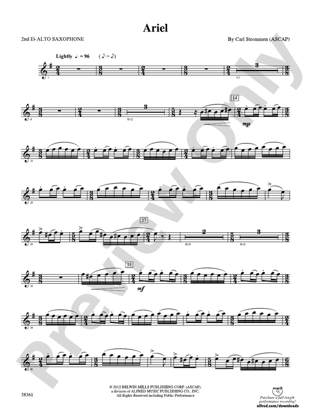 Ariel 2nd E Flat Alto Saxophone 2nd E Flat Alto Saxophone Part