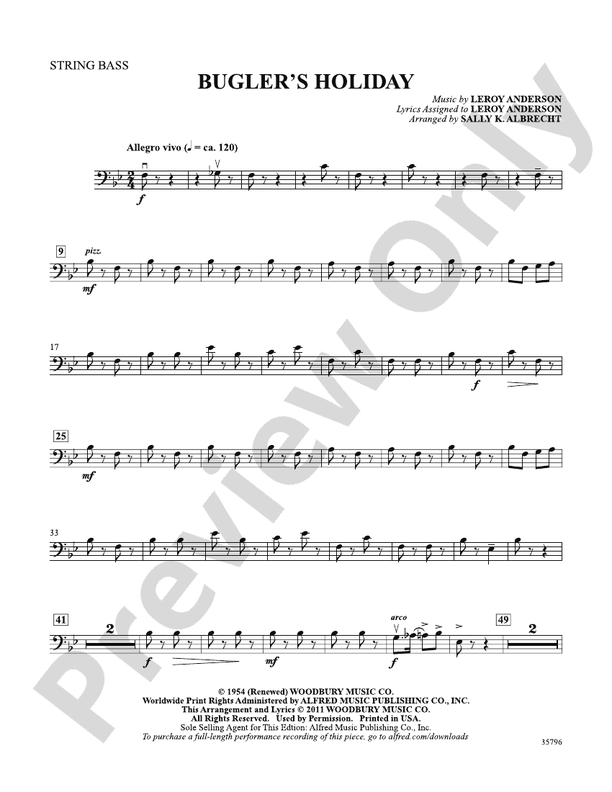 Bugler's Holiday: String Bass: String Bass Part - Digital Sheet Music Download