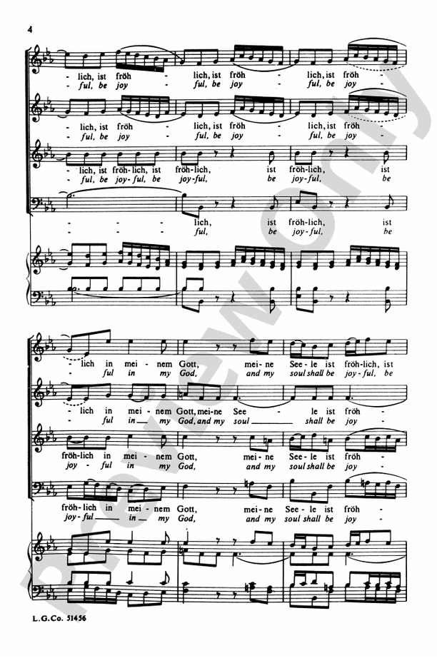 Ich Freue Mich Im Herrn (I Will Rejoice in the Lord): SATB Choral ...