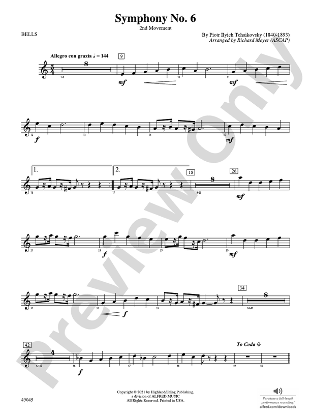 Symphony No. 6: Mallets: Mallets Part - Digital Sheet Music Download