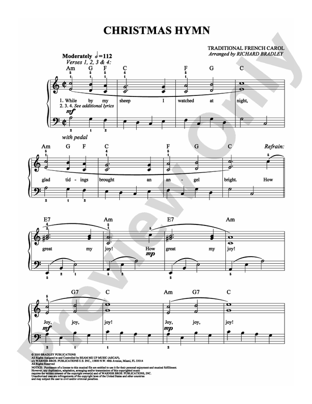 Christmas Hymn: Easy Piano: Traditional - Digital Sheet Music Download
