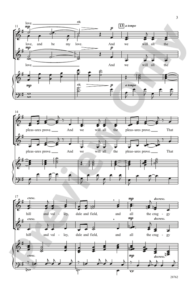 Come Live with Me and Be My Love: SSAA Choral Octavo: Greg Gilpin ...